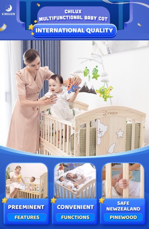 CHILUX PEACE NATURAL 6-MODE MULTIFUNCTIONAL BABY COT
