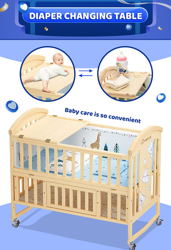 CHILUX PEACE NATURAL 6-MODE MULTIFUNCTIONAL BABY COT
