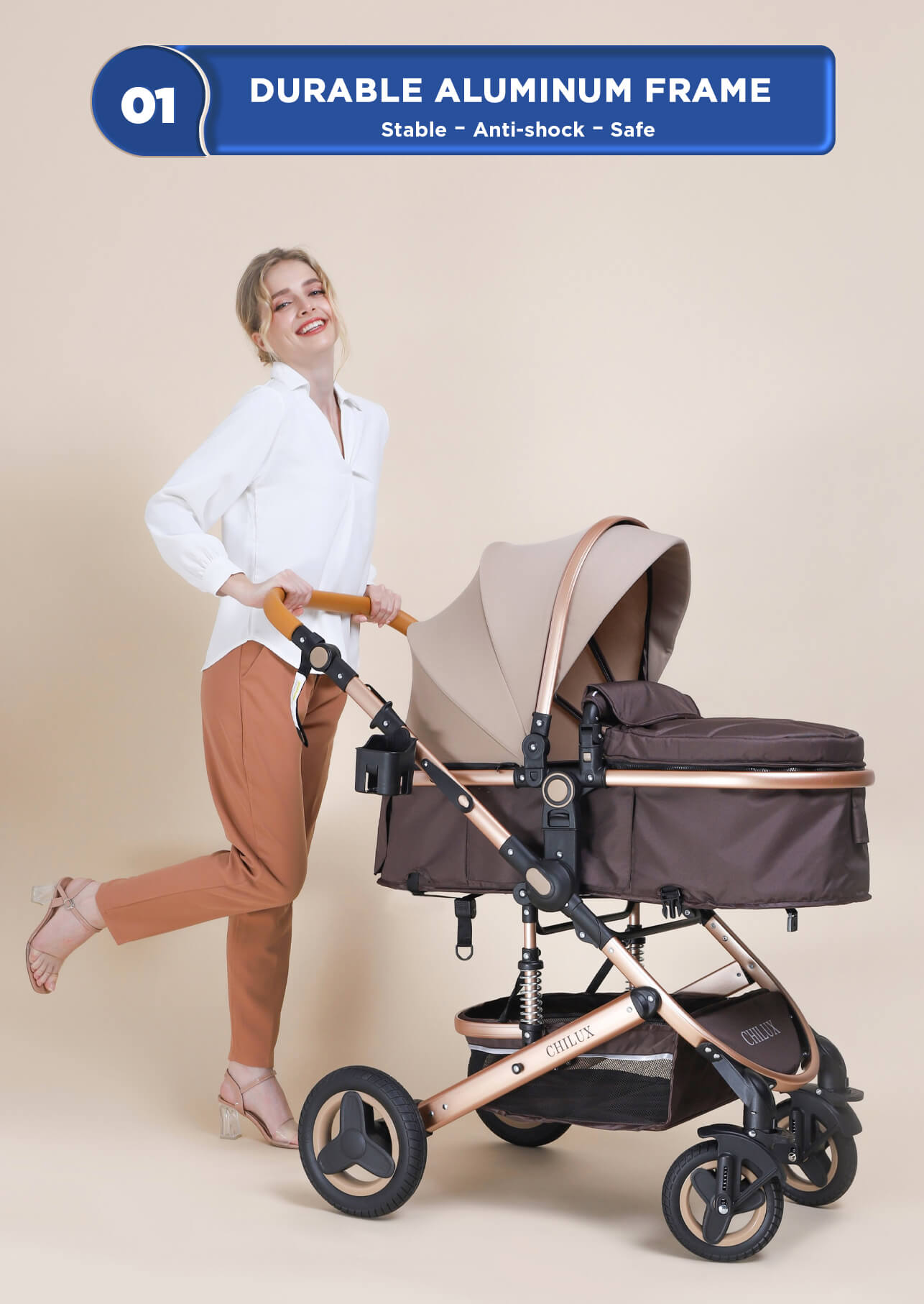 CHILUX V1.6 MULTIFUNCTIONAL STROLLER - A Gift for Baby